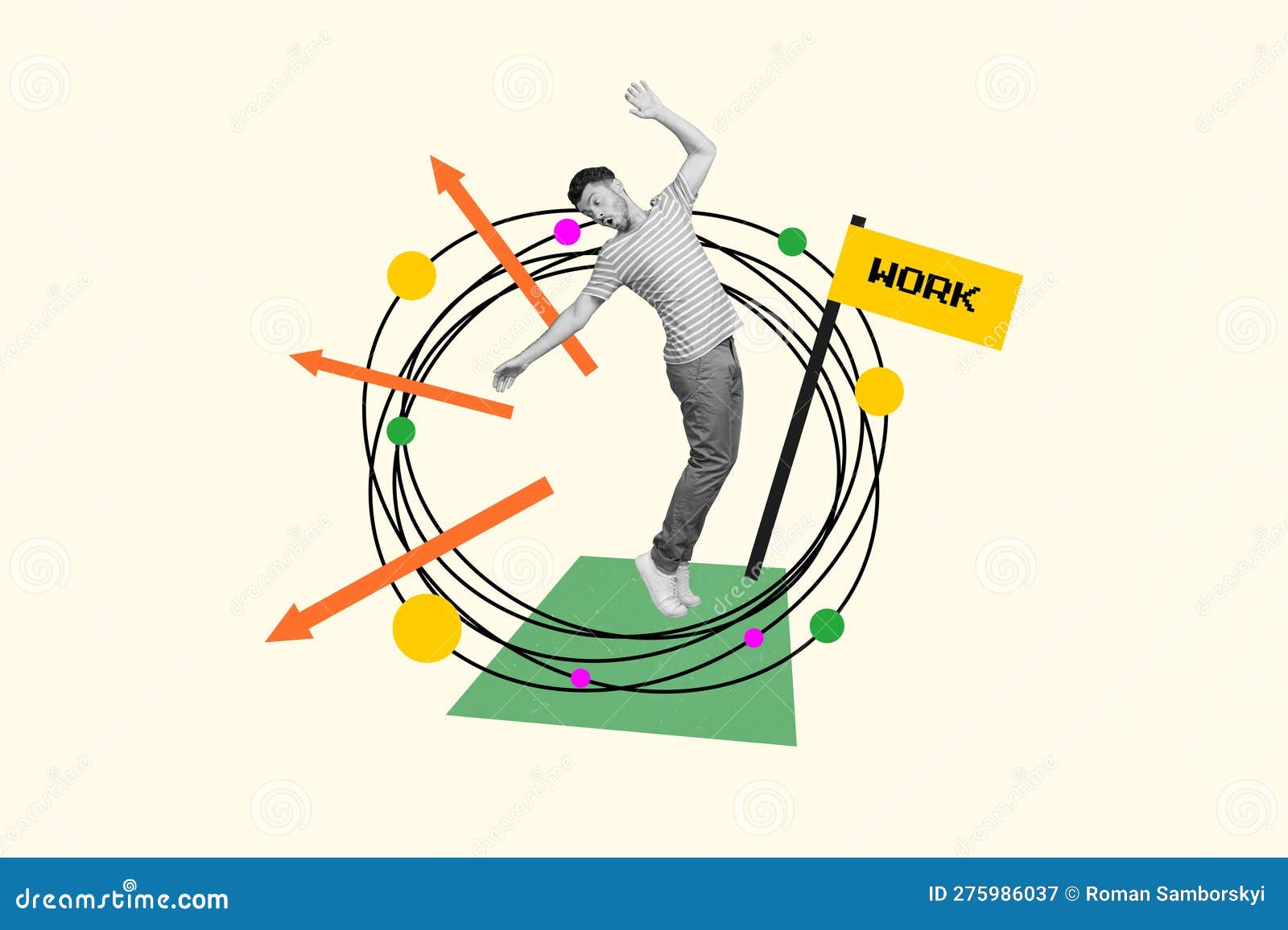 Composite Collage Image of Impressed Worried Black White Gamma Guy ...