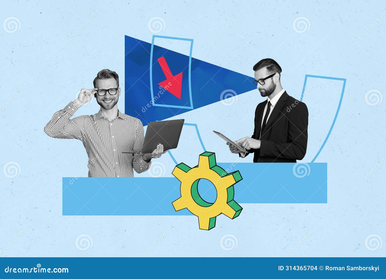 Composite Collage Picture Image of Working Process Career Setting ...