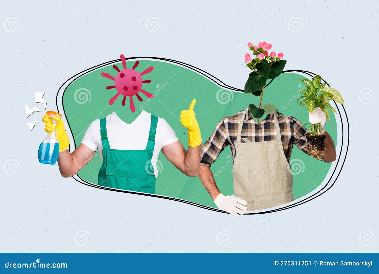 Composite Collage of Two Headless Professional Workers First ...