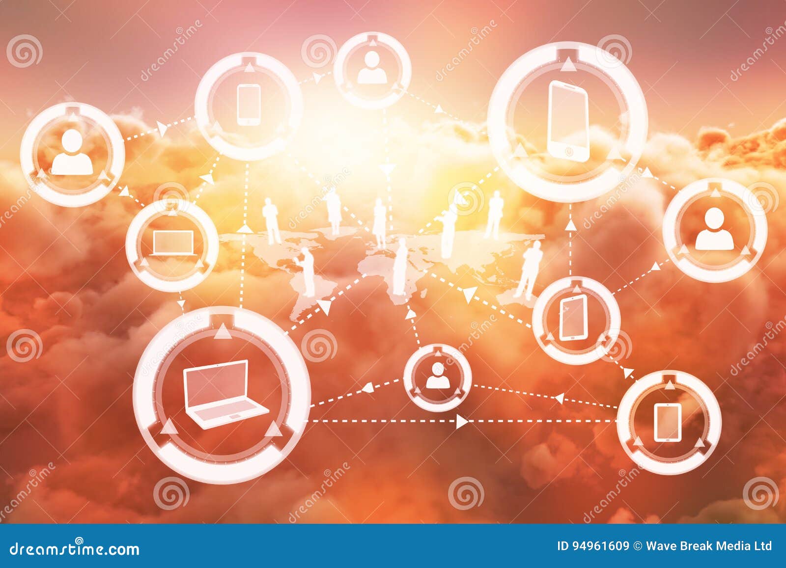 Composite 3d Image of Community Interface Stock Illustration ...