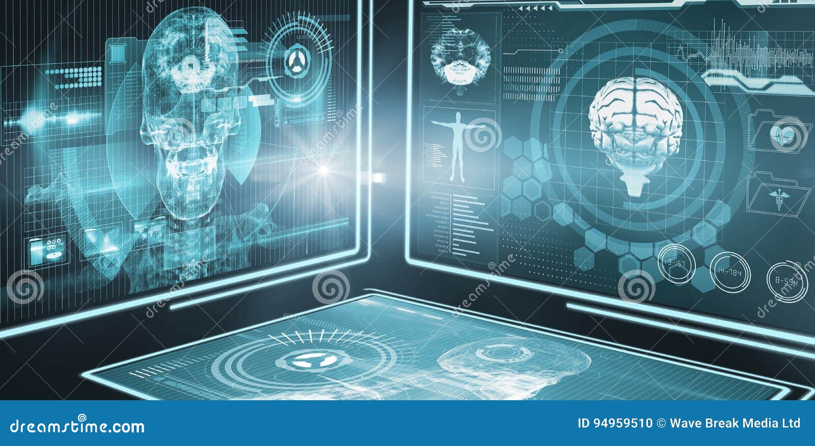 Composite 3d Image of Different Application Interface Stock ...