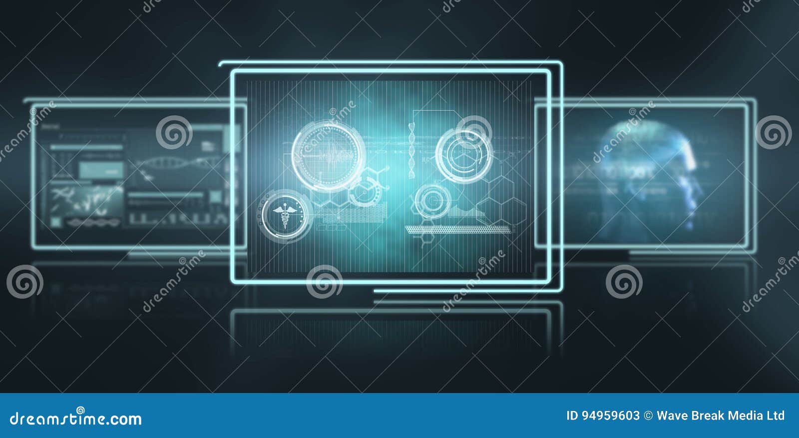 Composite 3d Image of Different Interface Stock Illustration ...