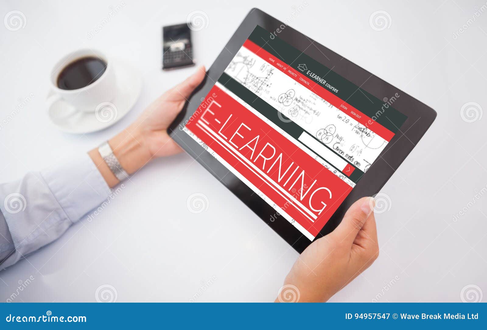 Composite 3d Image of Man Using Tablet Pc Stock Illustration ...