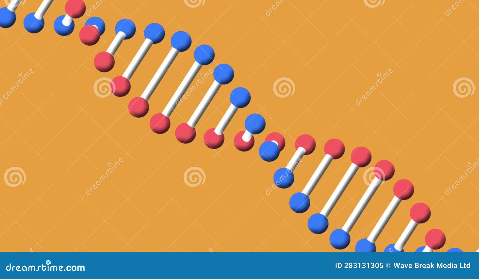 Composite of Dna Strand on Orange Background Stock Illustration ...