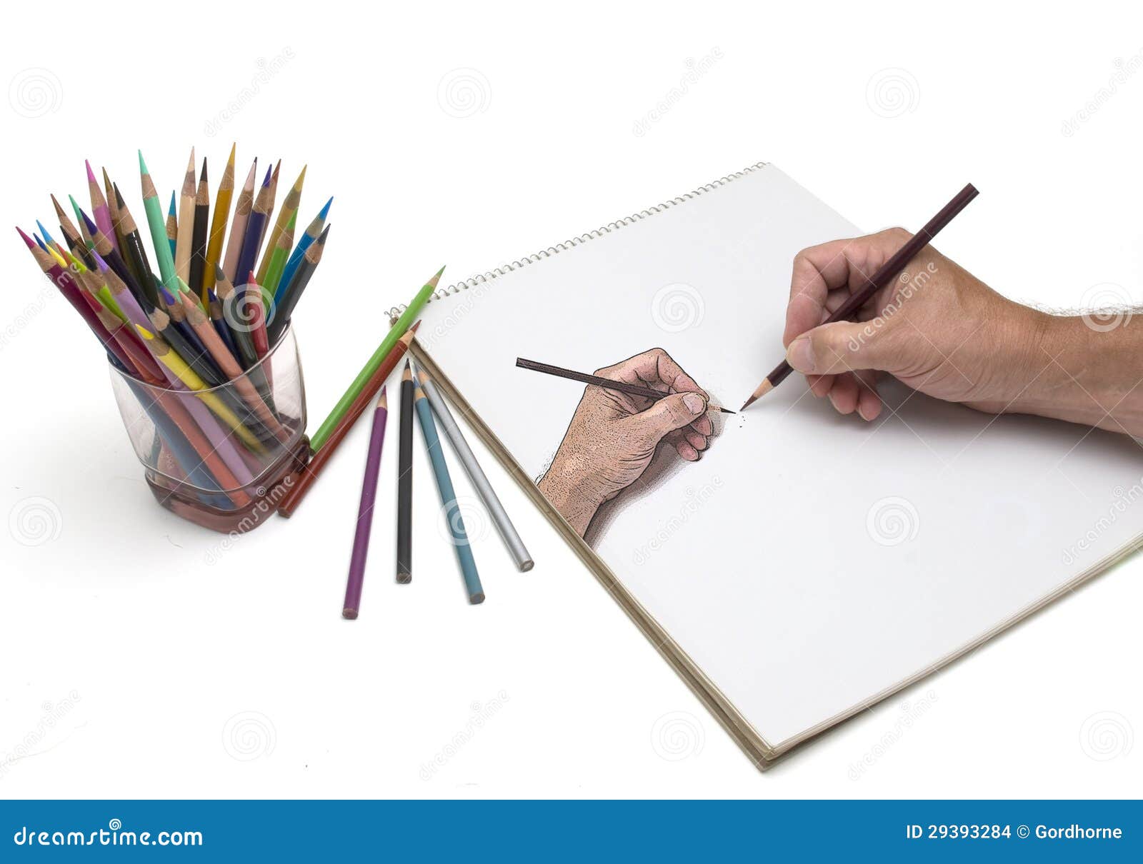 Composite Hand Drawing stock photo. Image of objects - 29393284