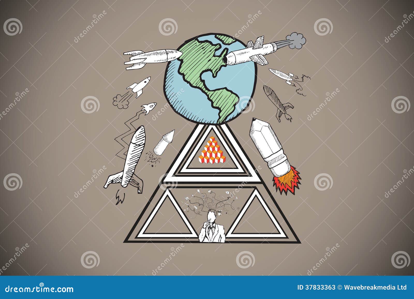 Composite Image of Abstract Global Business Doodles Stock Illustration ...