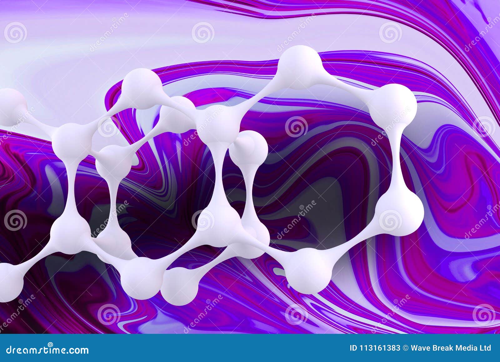 Composite Image of Abstract Molecule Model Stock Illustration ...