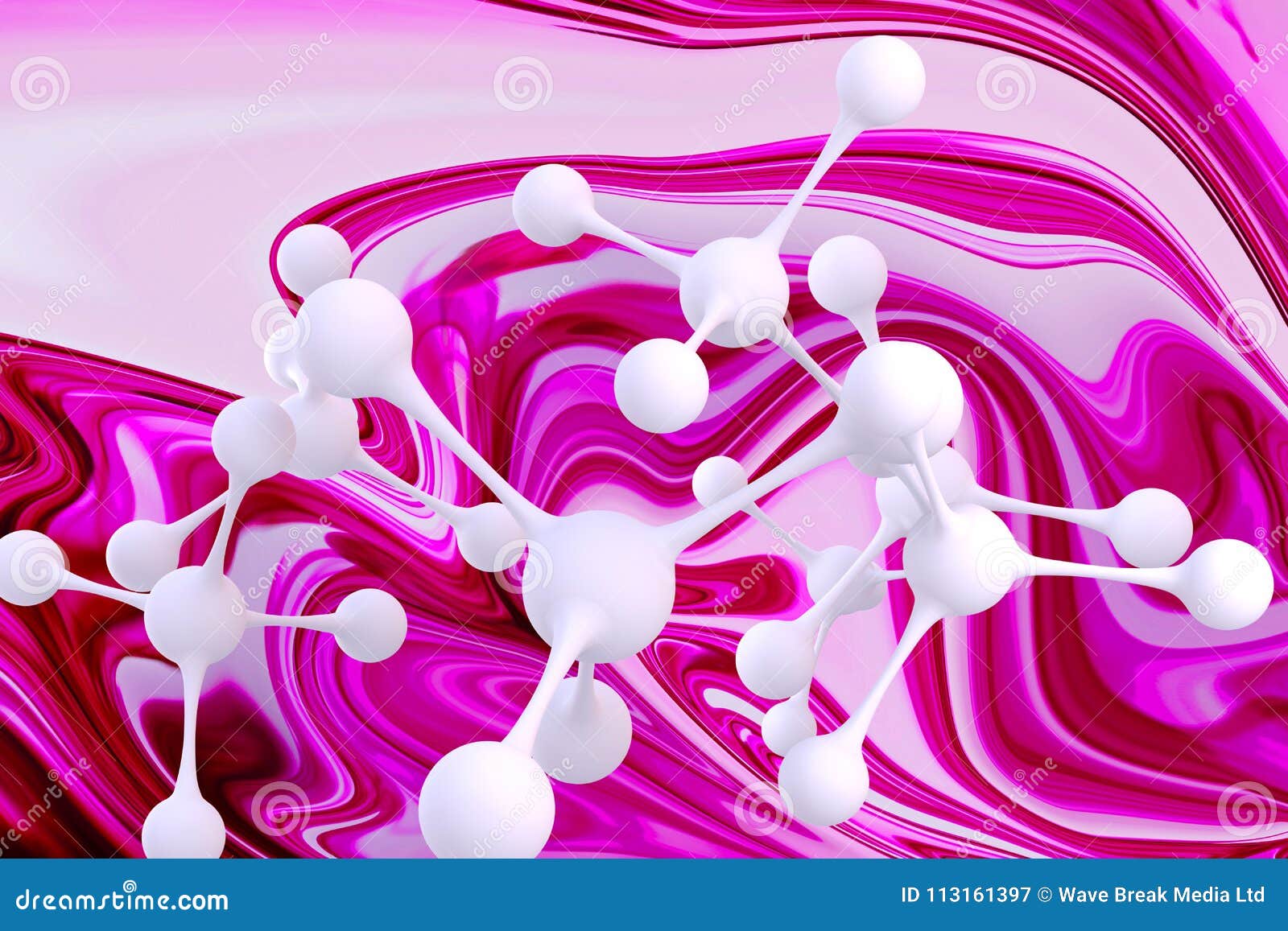 Composite Image of Abstract Molecule Model Stock Illustration ...