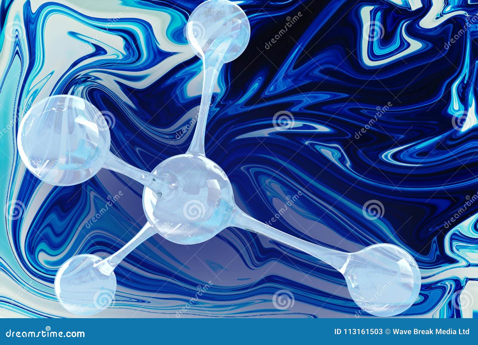 Composite Image of Abstract Molecule Model Stock Illustration ...