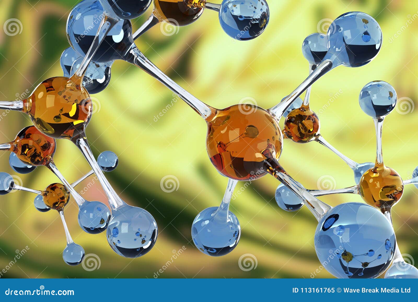 Composite Image of Abstract Molecule Model Stock Illustration ...