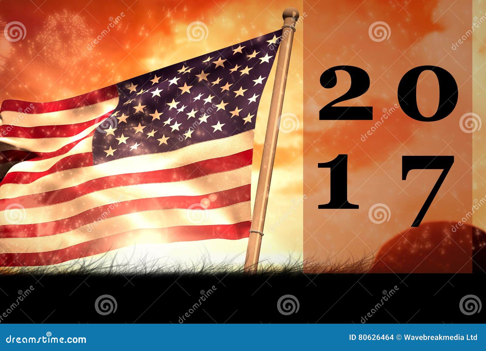 Composite image of 2017 stock illustration. Illustration of orange ...