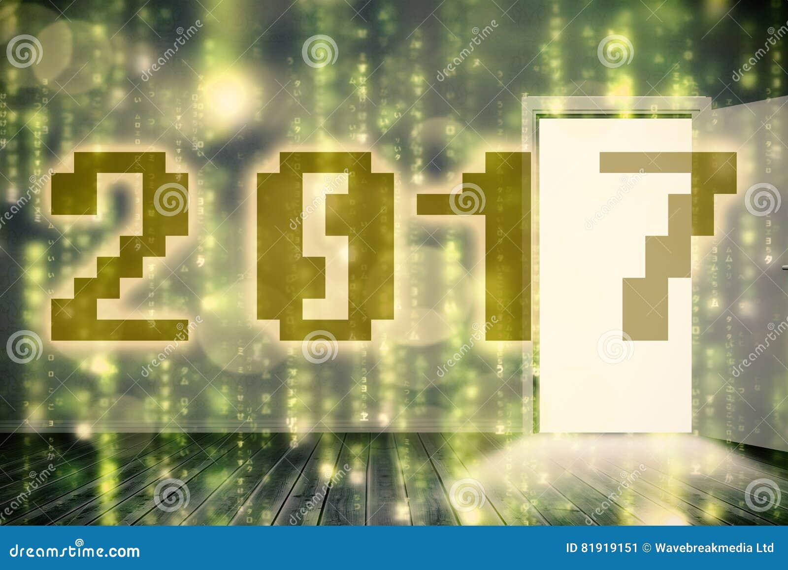 Composite image of 2017 stock illustration. Illustration of code - 81919151
