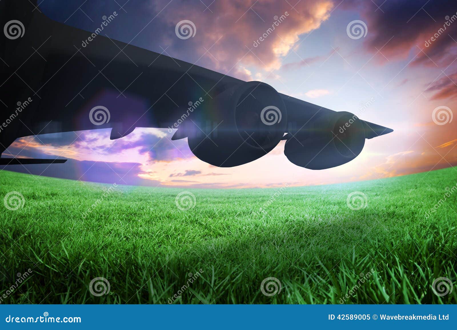Composite Image of Airplane Cast Shadow Stock Illustration ...