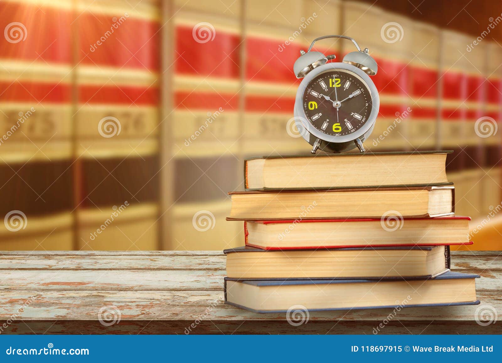 Composite Image of Alarm Clock and Stack of Books Stock Image - Image ... Composite Image of Alarm Clock and Stack of Books Stock Image - Image ...
