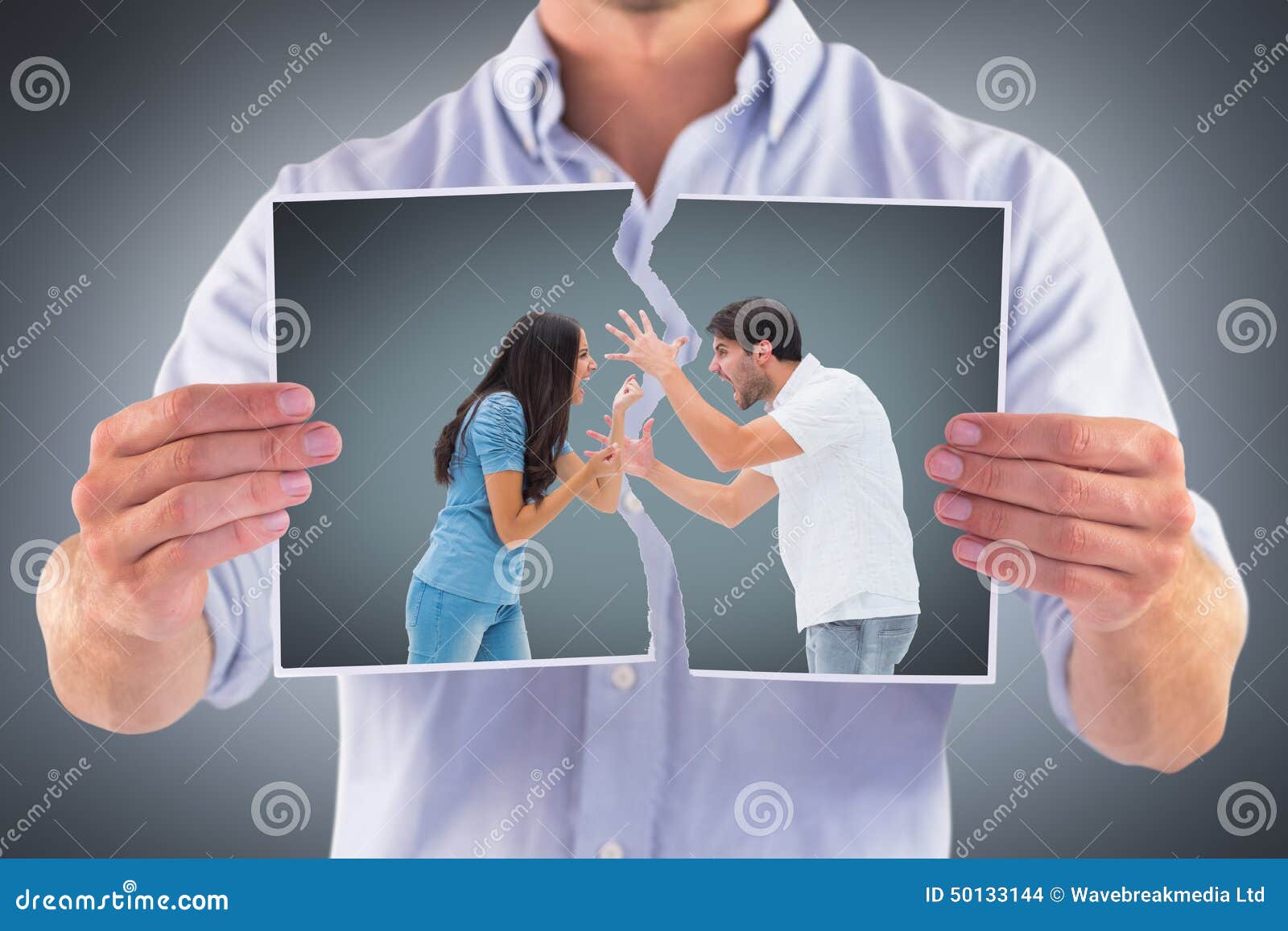 Composite Image of Angry Couple Shouting at Each Other Stock Photo ...
