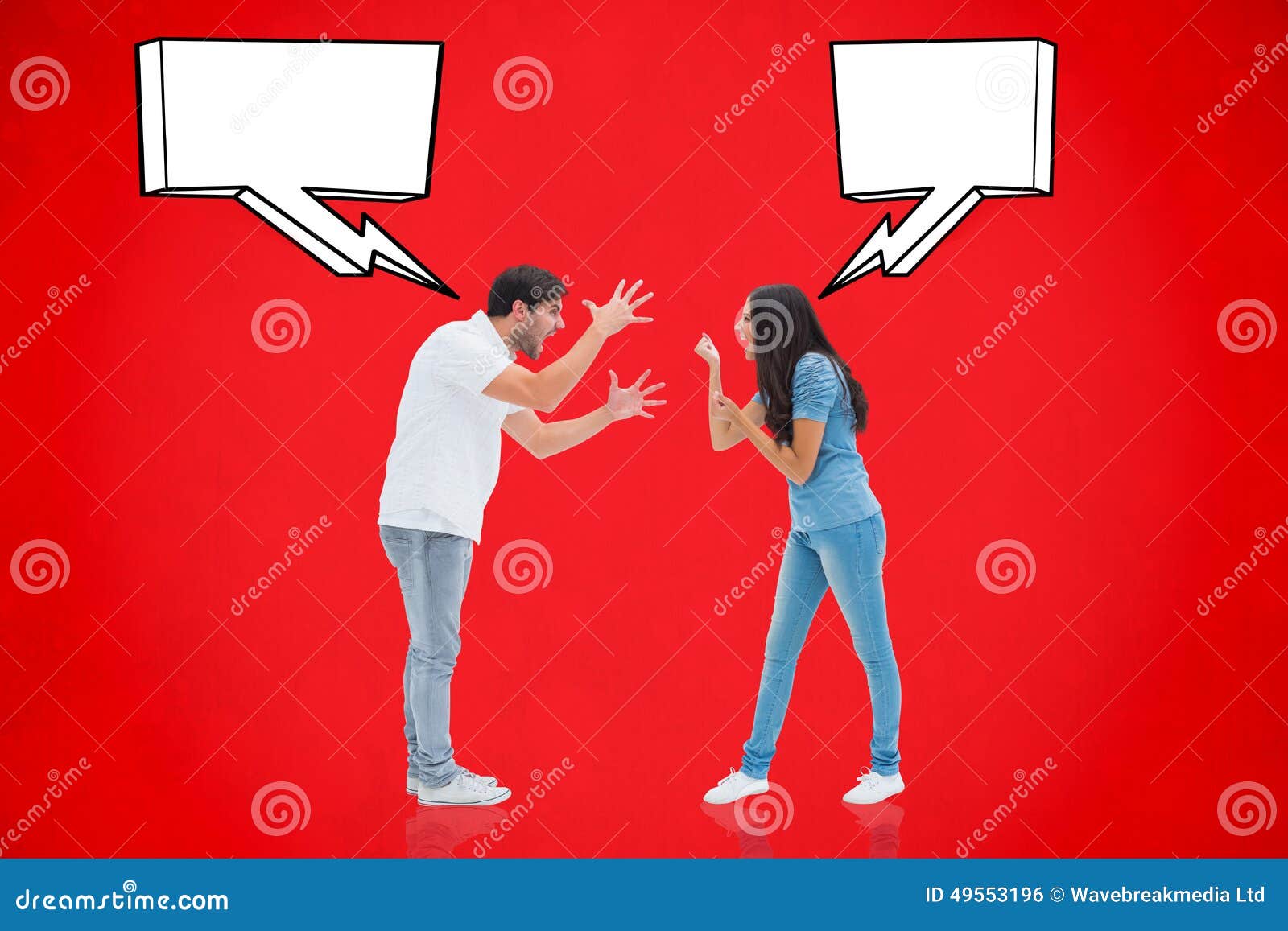 Composite Image of Angry Couple Shouting at Each Other Stock Photo ...