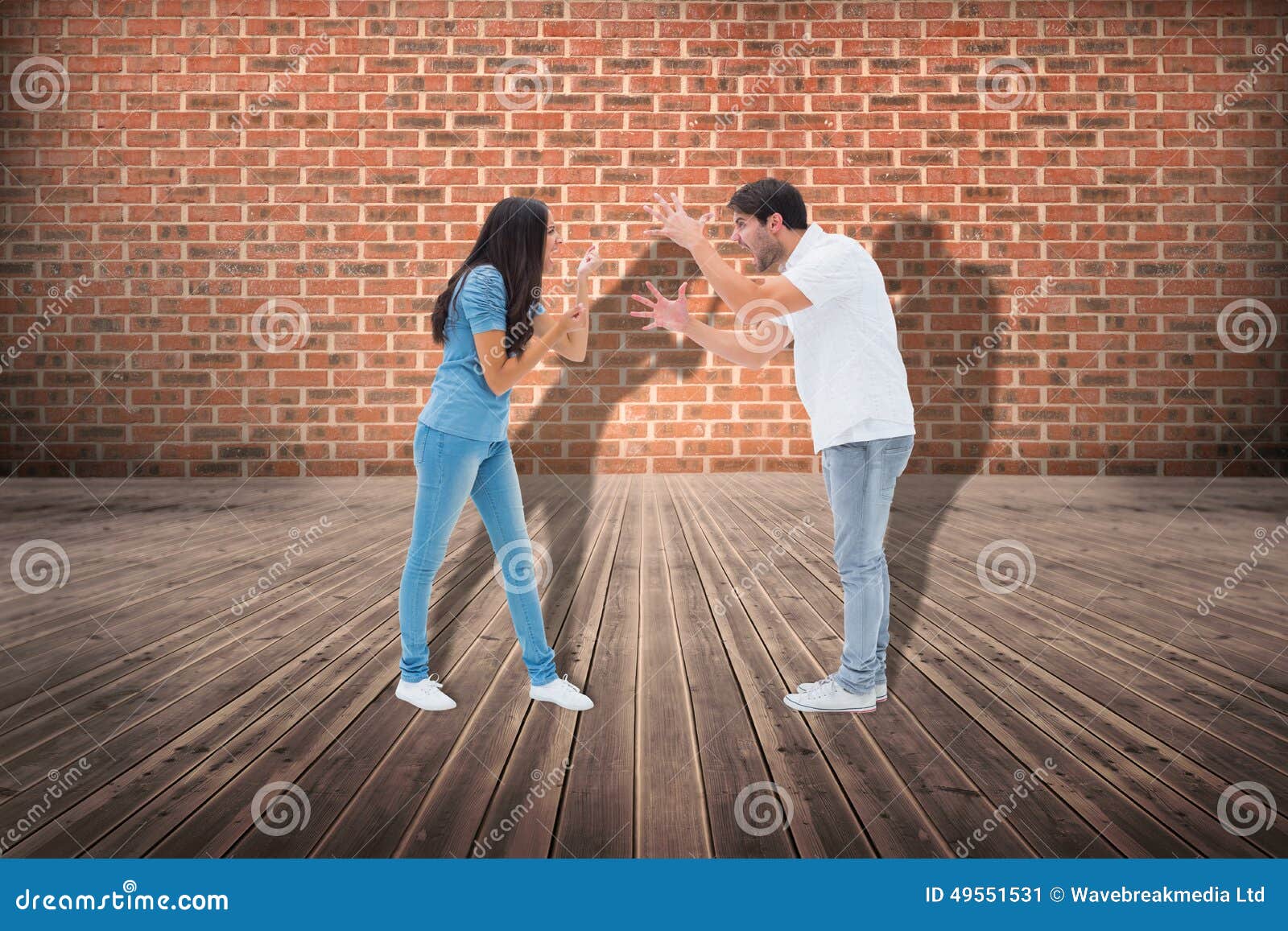 Composite Image of Angry Couple Shouting at Each Other Stock Image ...