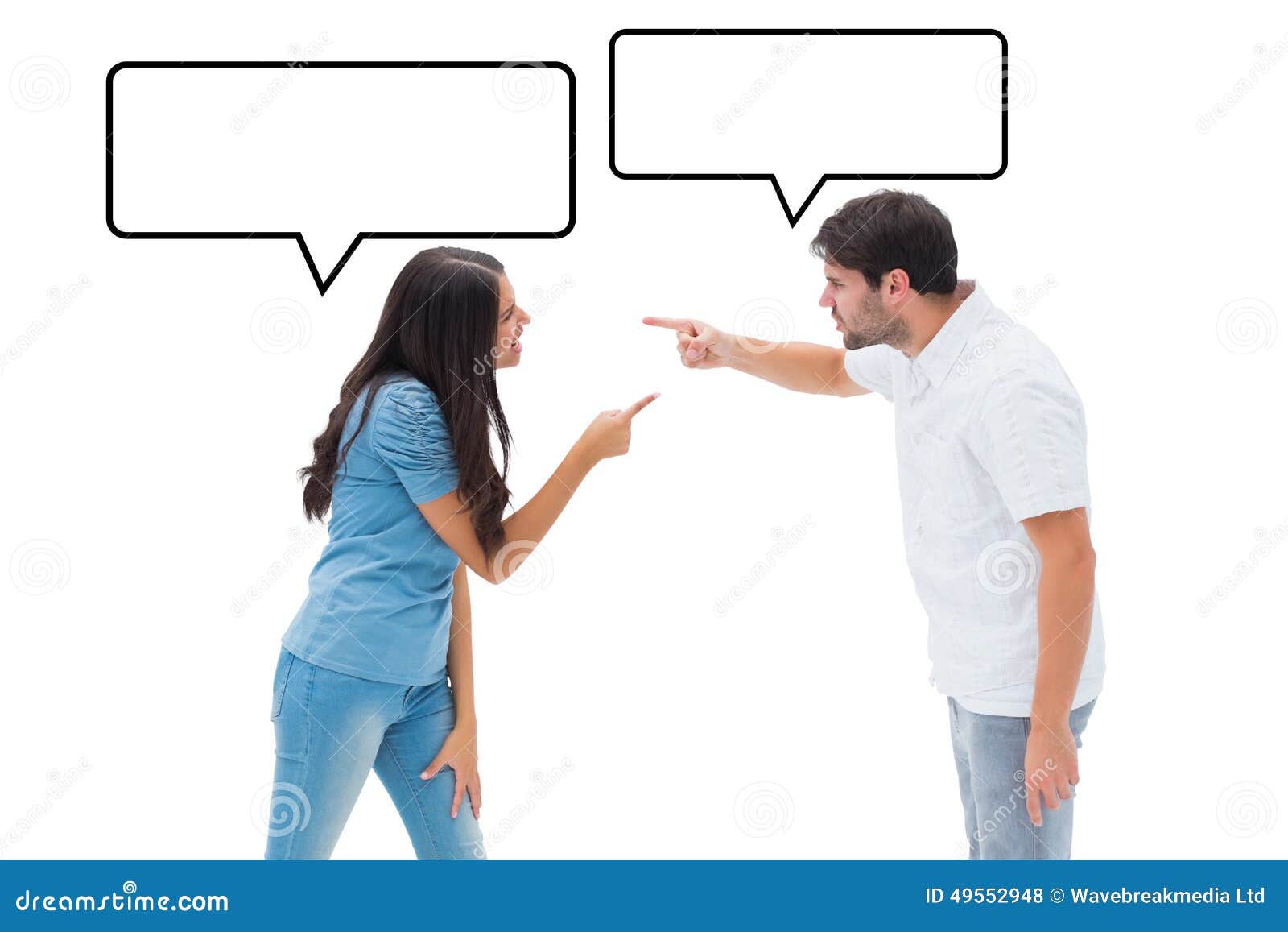 Composite Image of Angry Couple Shouting at Each Other Stock Photo ...