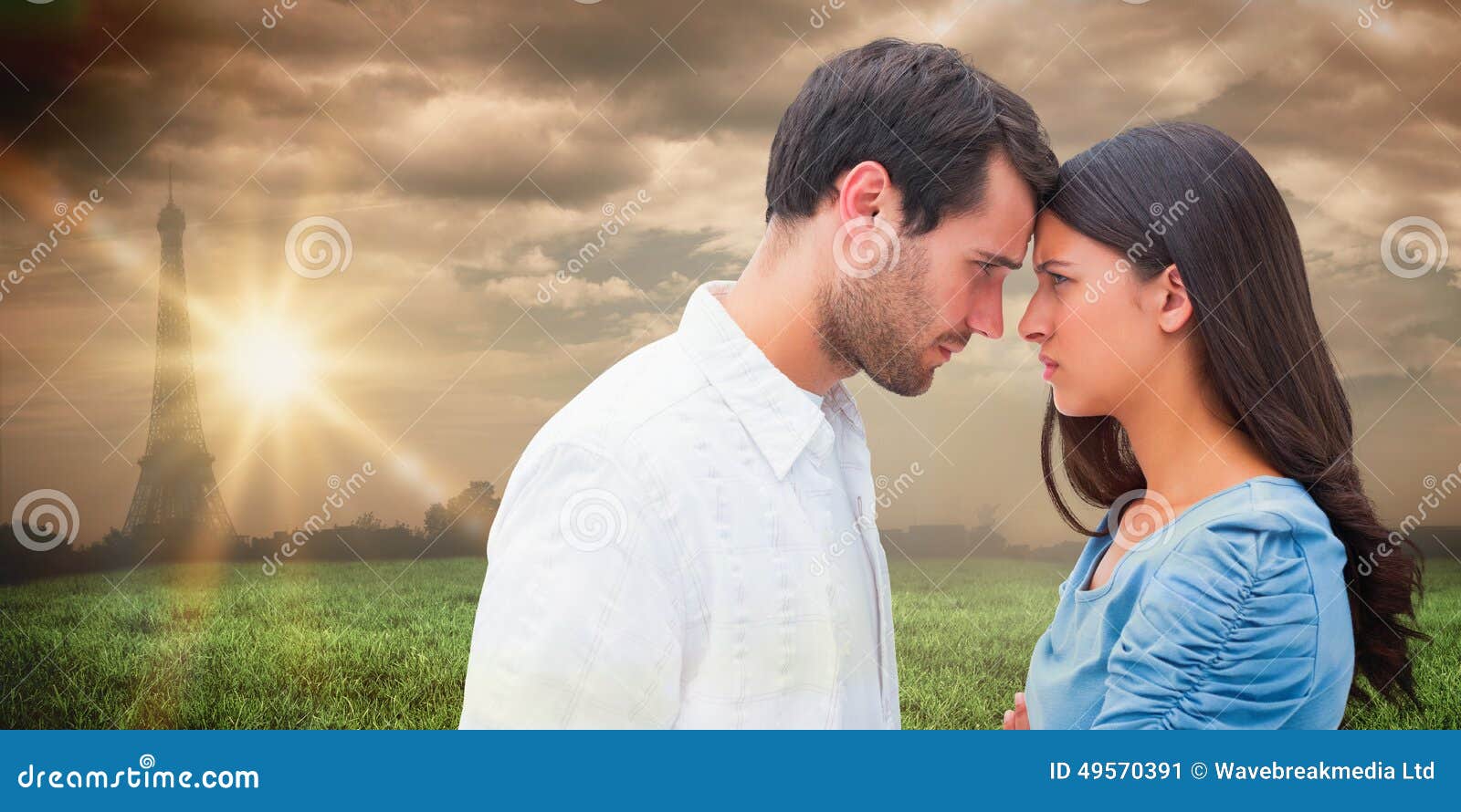 Composite Image of Angry Couple Staring at Each Other Stock Image ...