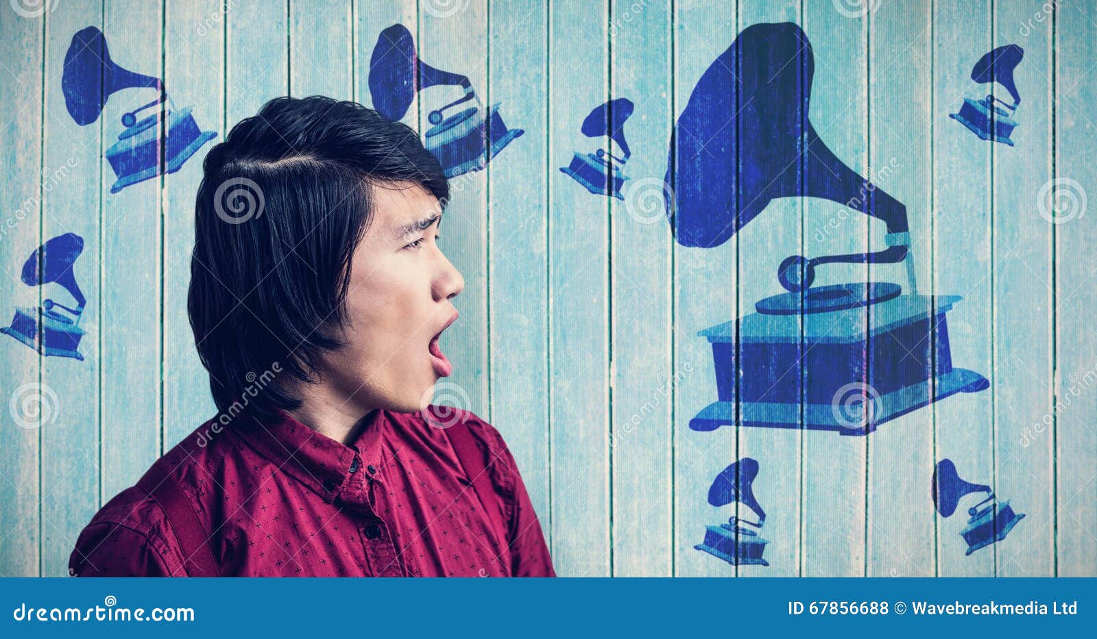 Composite Image of Angry Hipster Shouting Stock Illustration ...