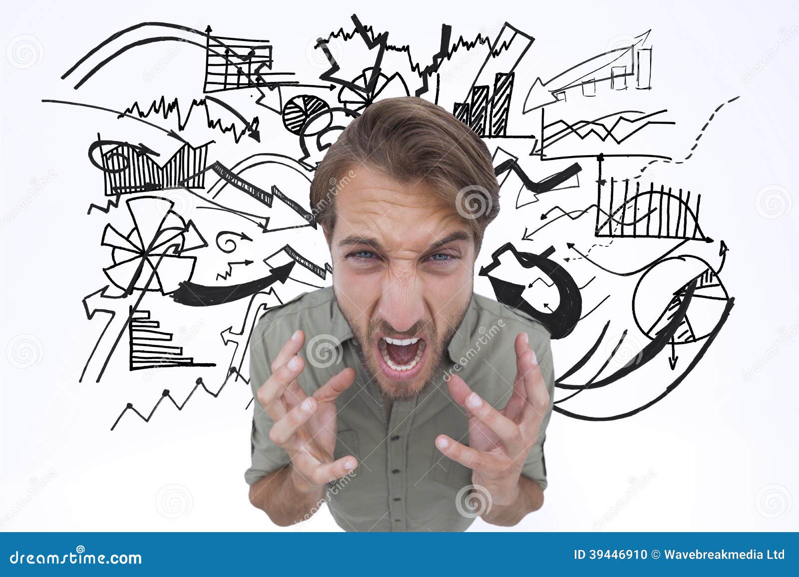 Composite Image of Angry Man Shouting Stock Photo - Image of male ...