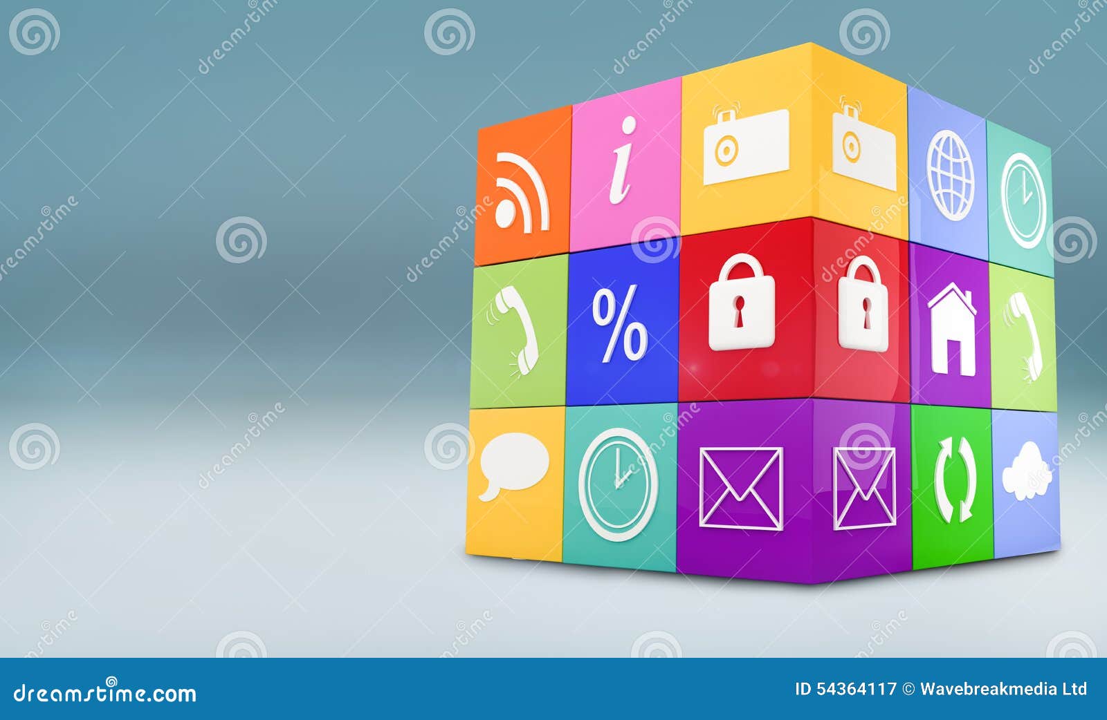 Composite Image of App Cube Stock Illustration - Illustration of ...