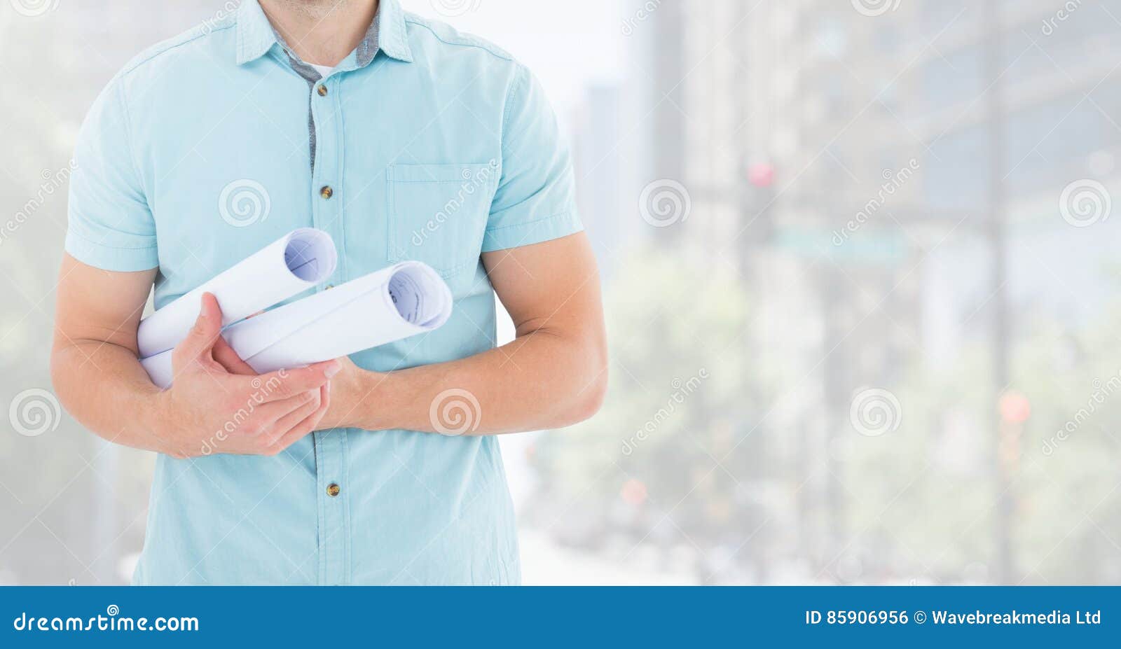 Composite Image of Architect Torso Holding Plans Stock Illustration ... Composite Image of Architect Torso Holding Plans Stock Illustration ...