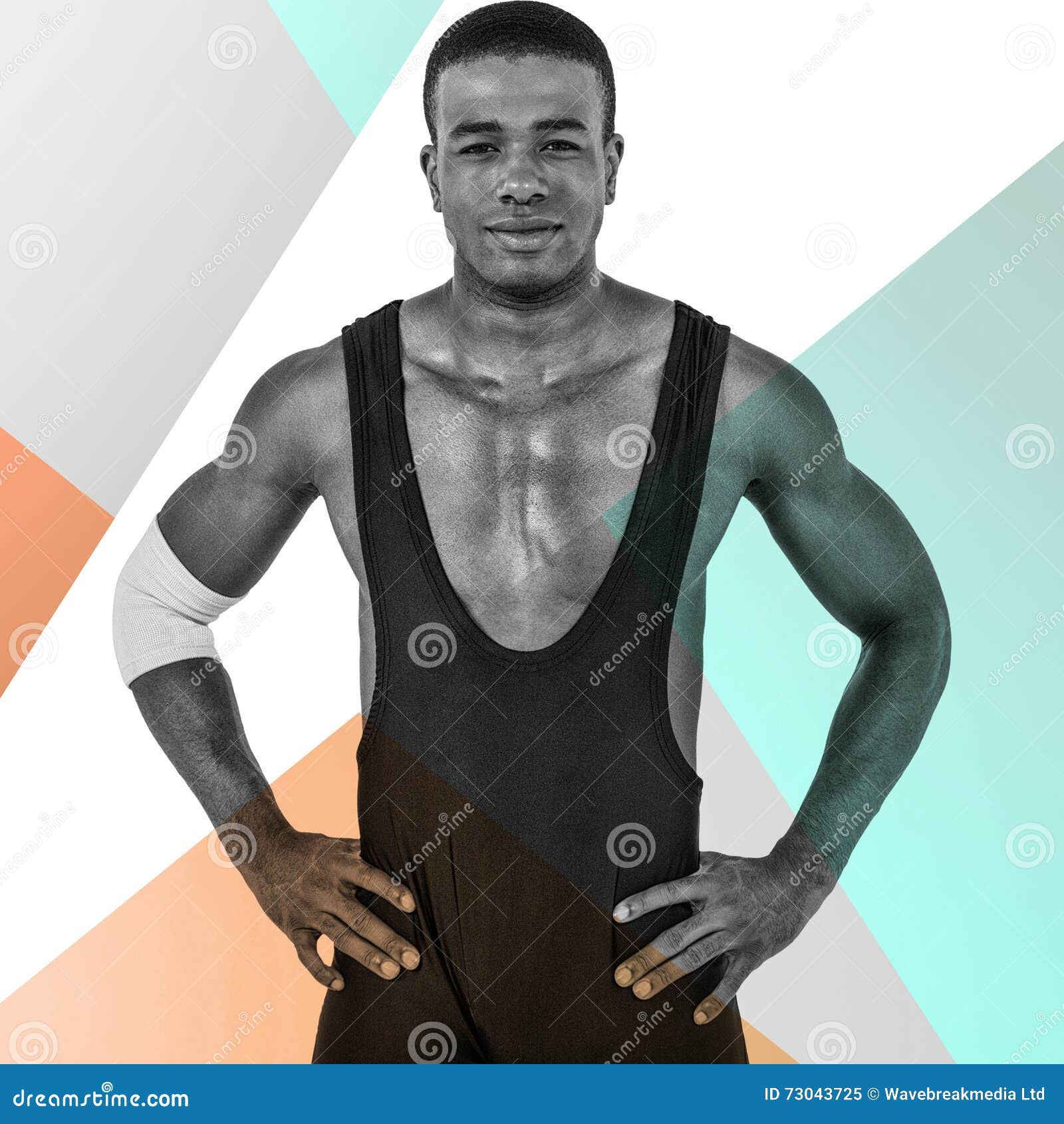 Composite Image of Athlete Standing with Hand on Hip Stock Image ...
