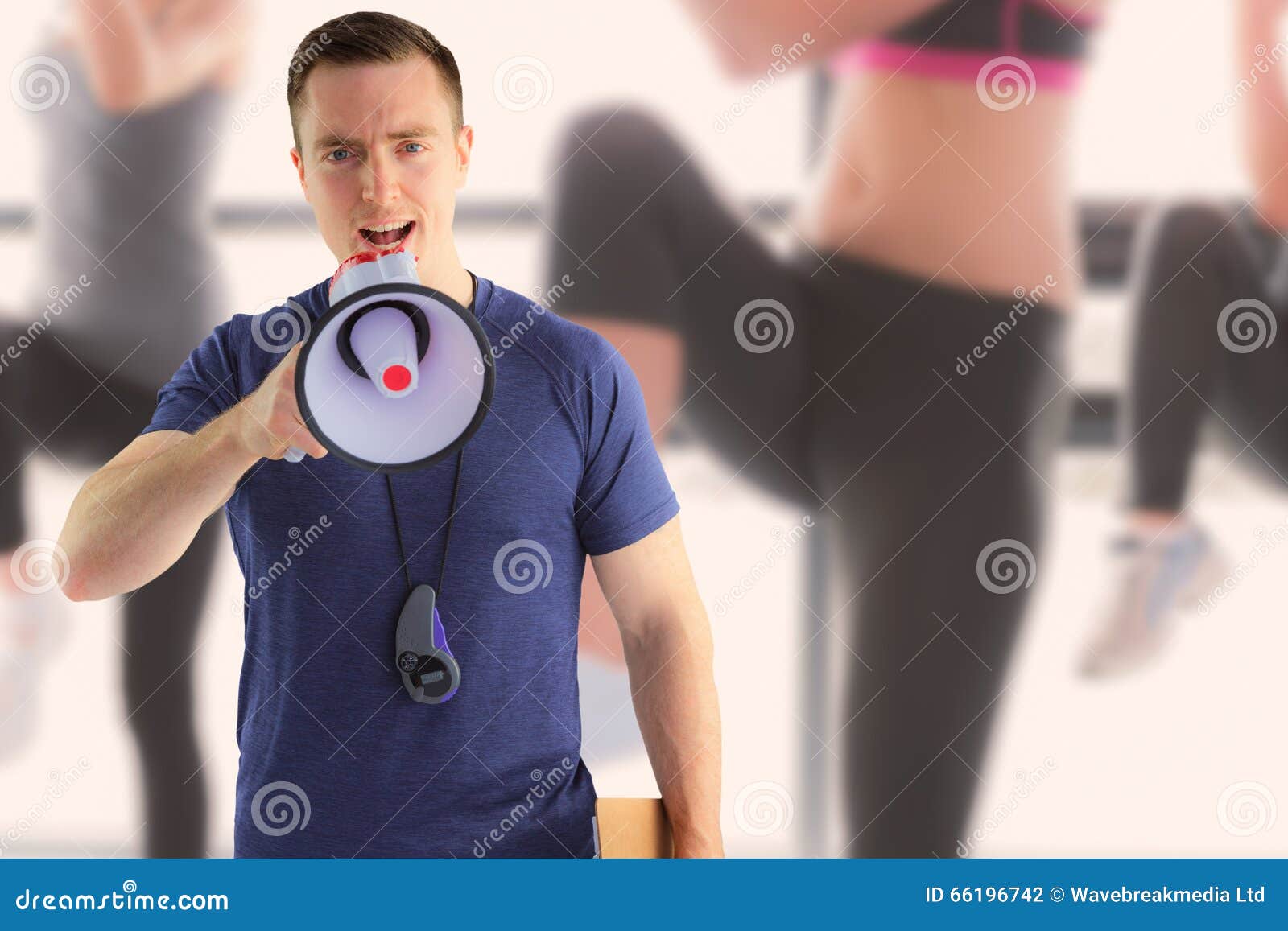 Composite Image of Attentive Trainer Looking at the Camera Stock Photo ...