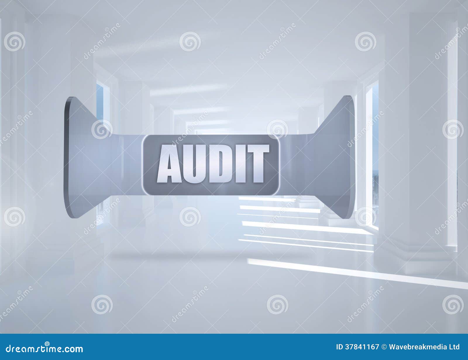 Composite Image of Audit Banner on Abstract Screen Stock Illustration ...