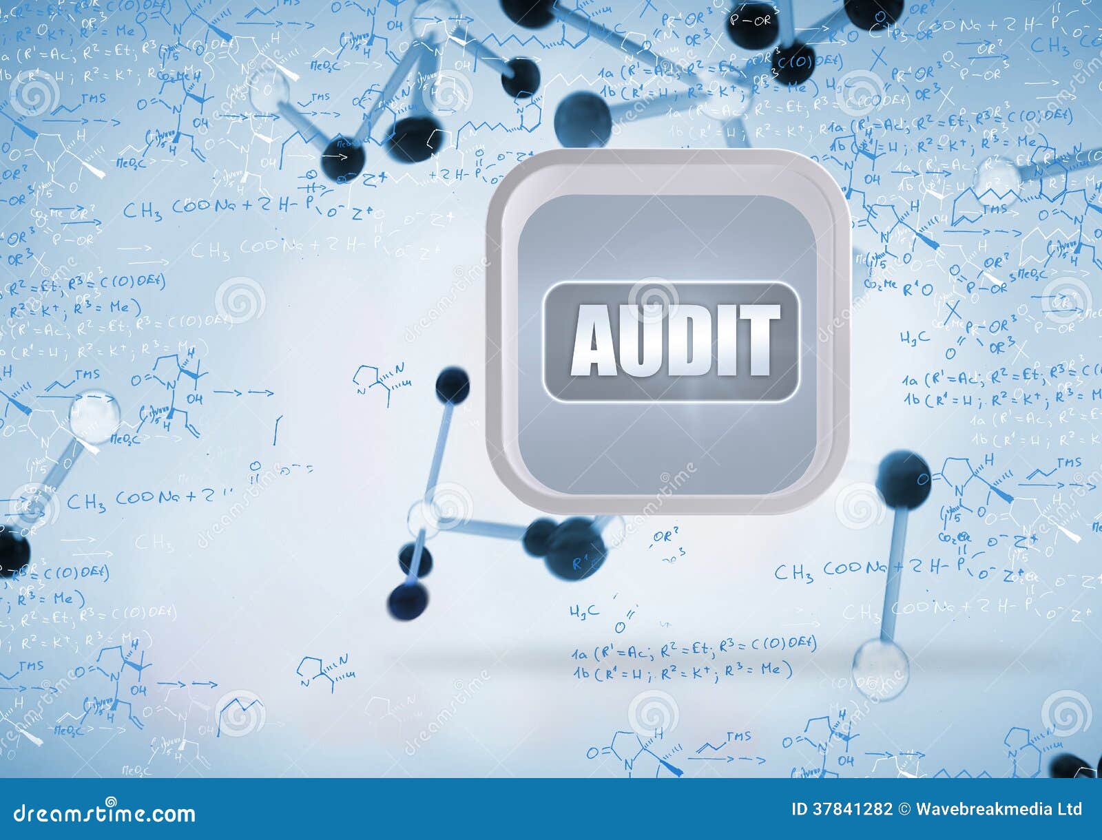 Composite Image of Audit Banner on Abstract Screen Stock Illustration ...