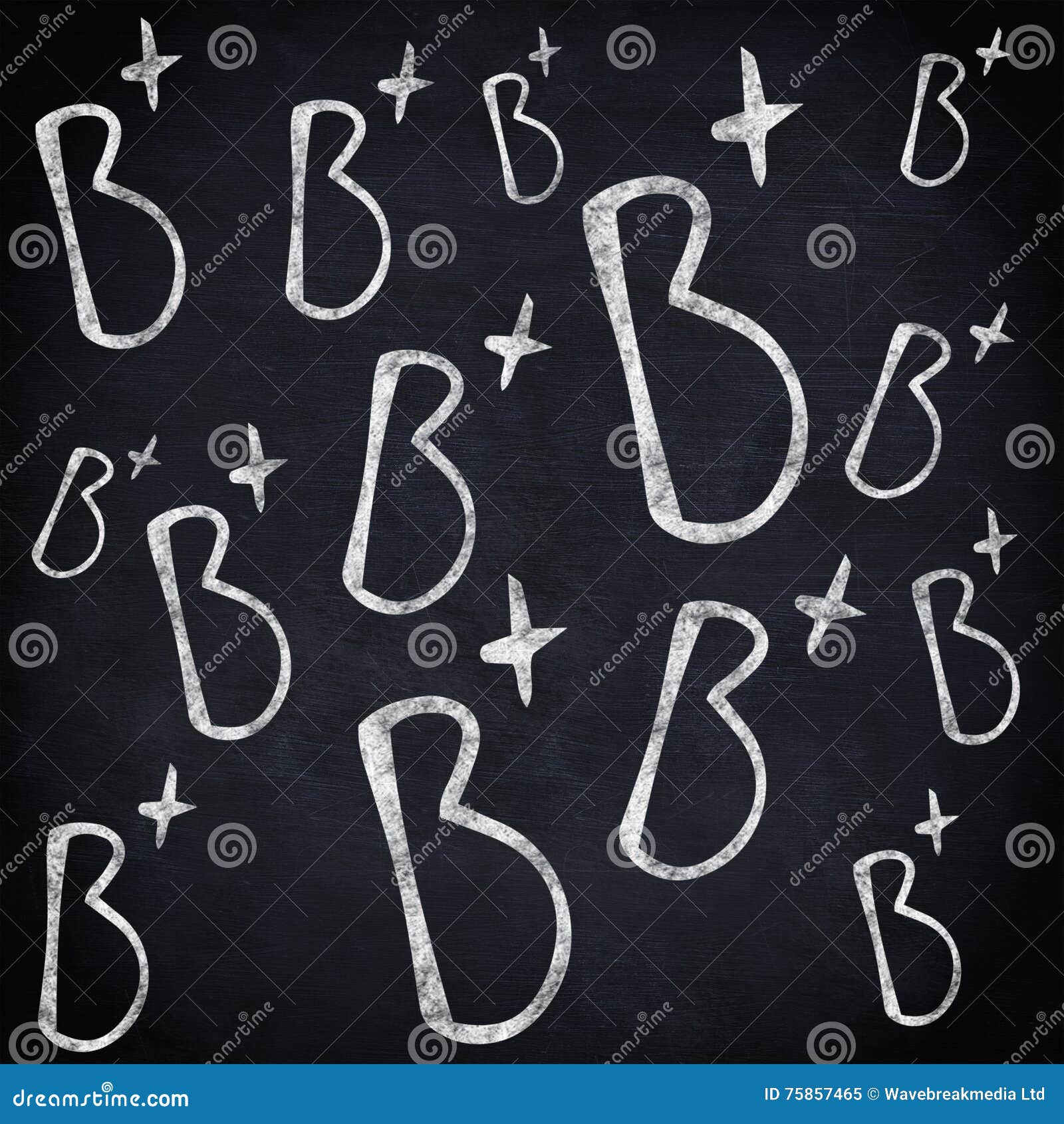 Composite Image of B Plus Doodle Stock Image - Image of blackboard ...