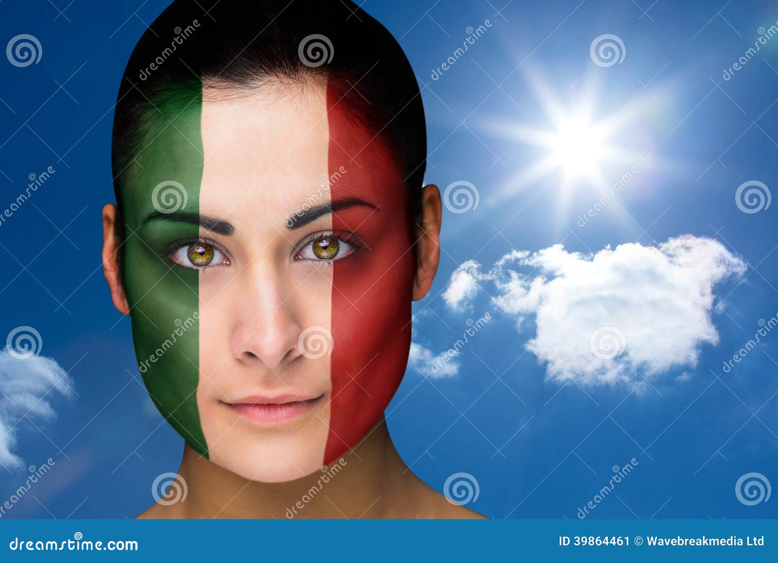 Composite Image of Beautiful Brunette in Italy Facepaint Stock Image ...