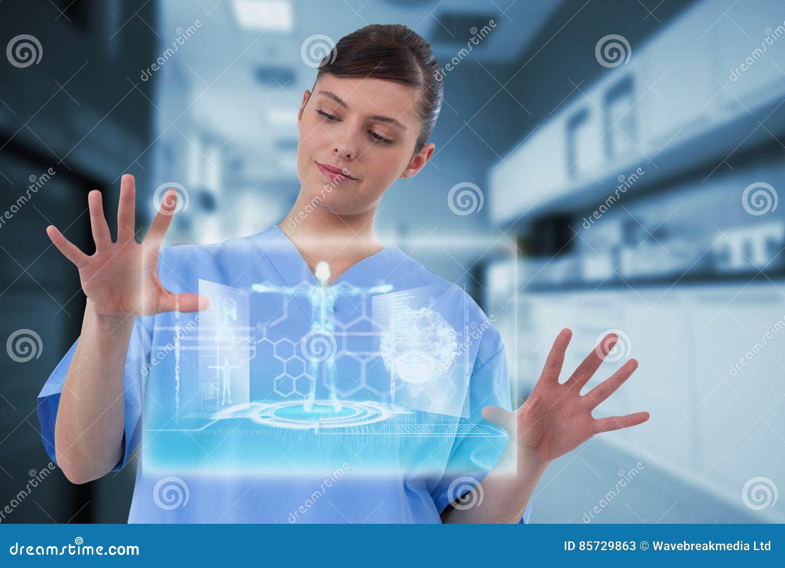 Composite Image of Beautiful Female Doctor Using Invisible Digital ...