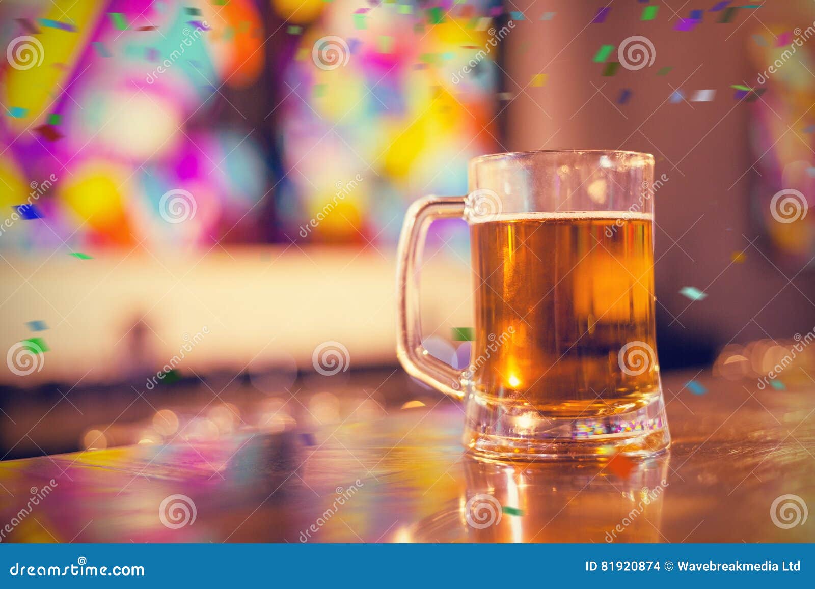 Composite Image of Beer Mug on Counter Stock Photo - Image of ...