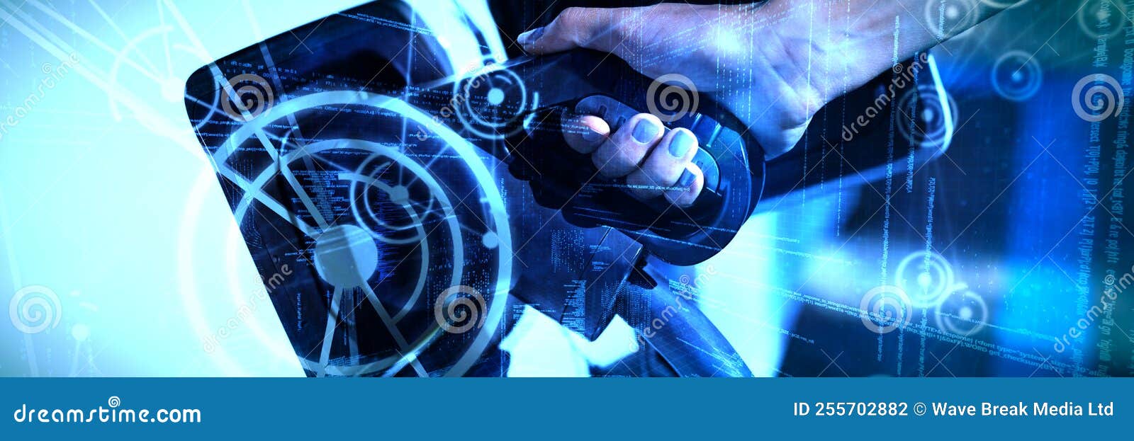 Composite Image of Binary Codes and Lines Stock Photo - Image of ...