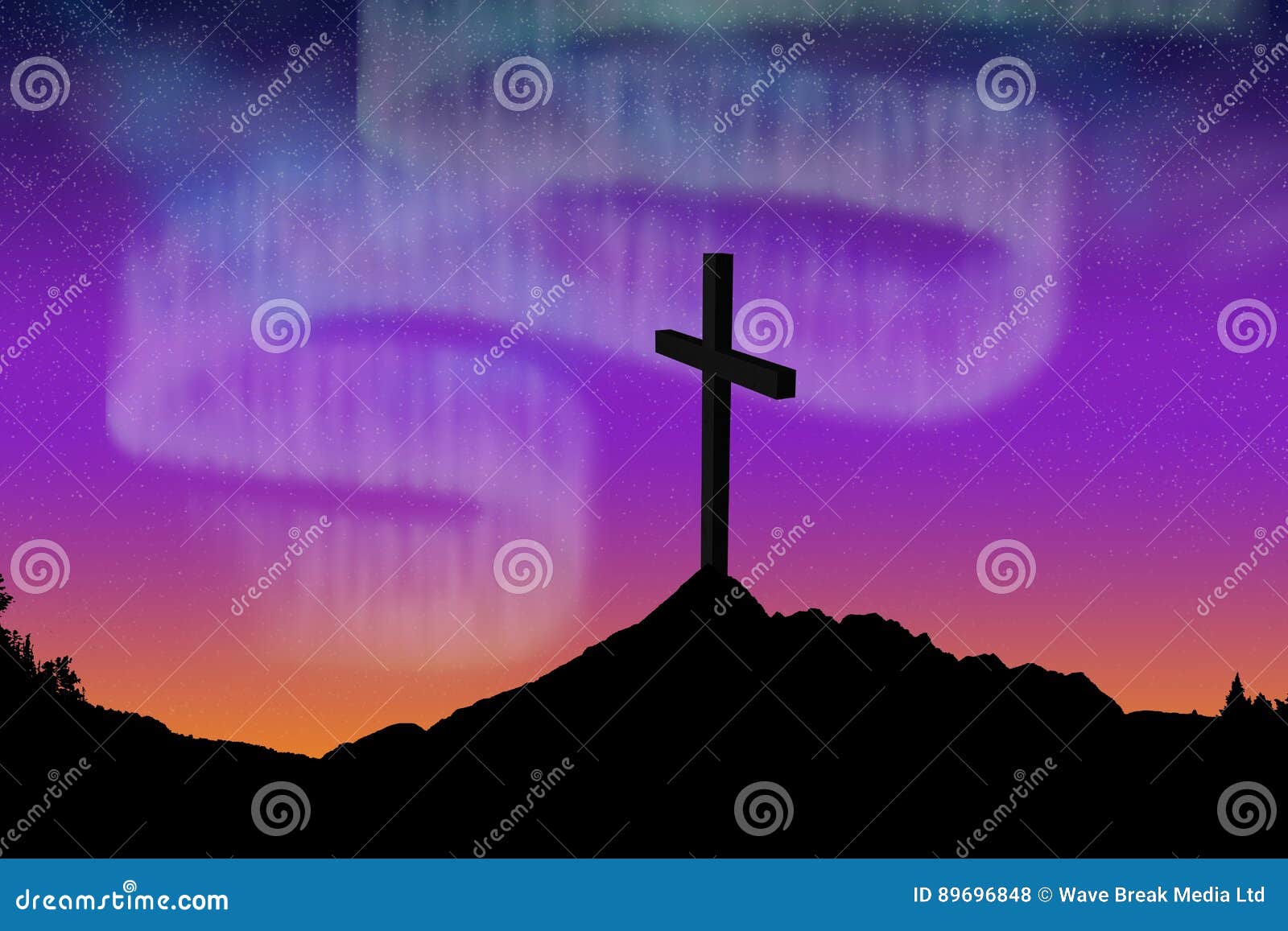 Composite Image of Black Mountain Against White Background Stock ...