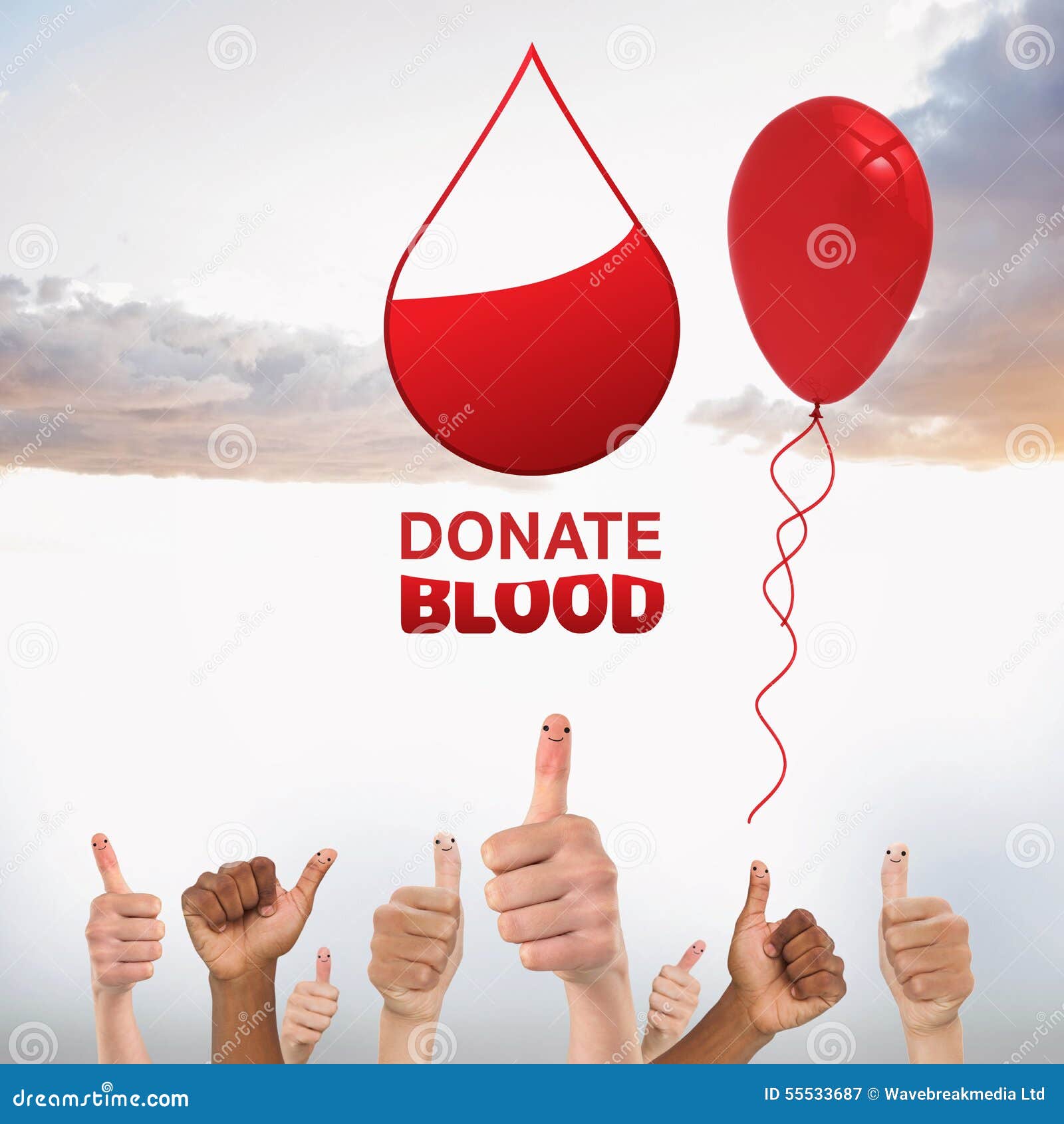 Composite Image of Blood Donation Stock Illustration - Illustration of ...