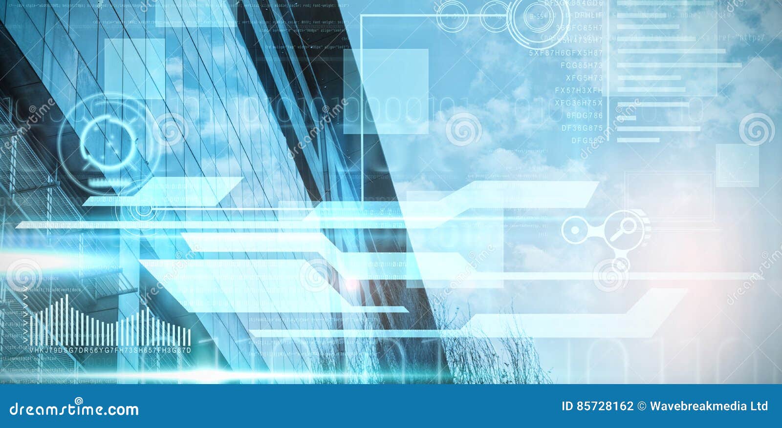 Composite Image of Blue and Black Technology Interface Stock Photo ...