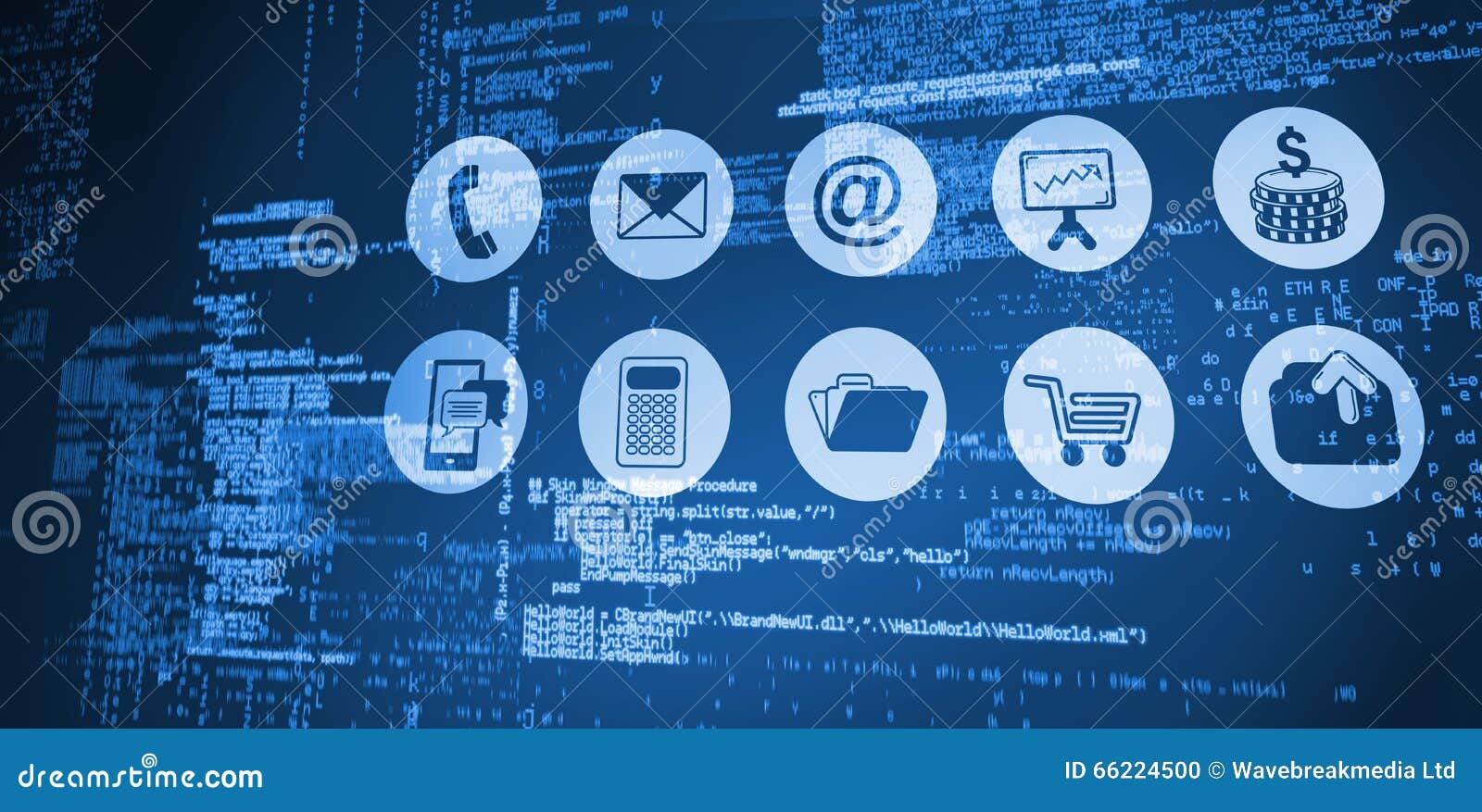 Composite Image of Blue Codes Stock Illustration - Illustration of tech ...