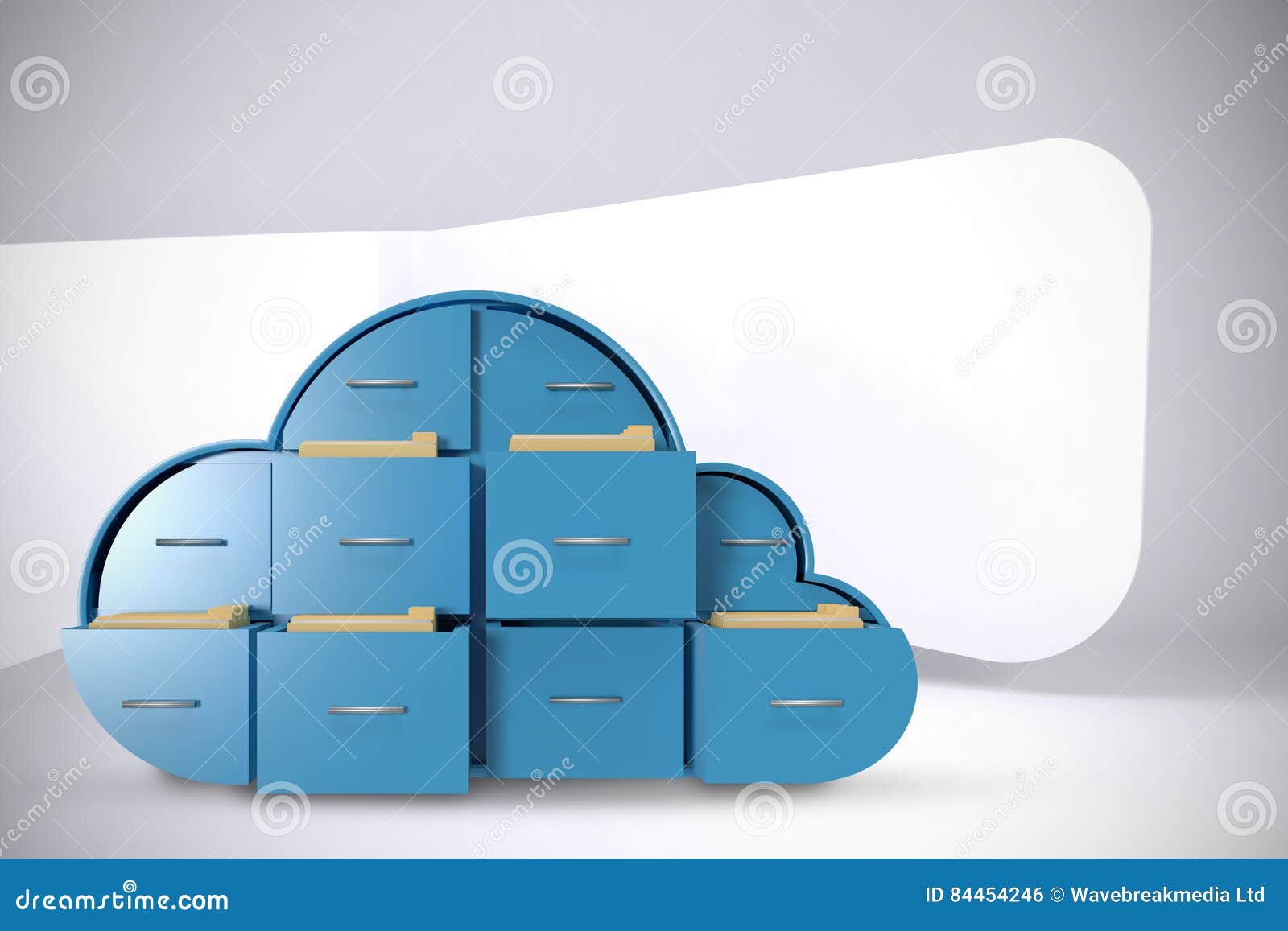Composite Image of Blue Drawers in Cloud Shape Stock Photo - Image of ...