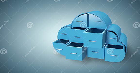 Composite Image of Blue Drawers in Cloud Shape 3d Stock Illustration ...