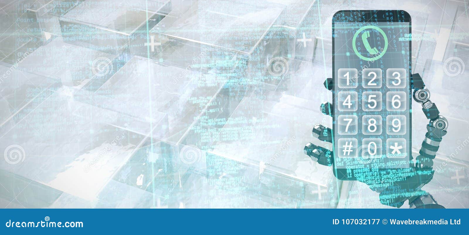 Matrix Codes. White Particle Background. Blue Cartoon Vector ...