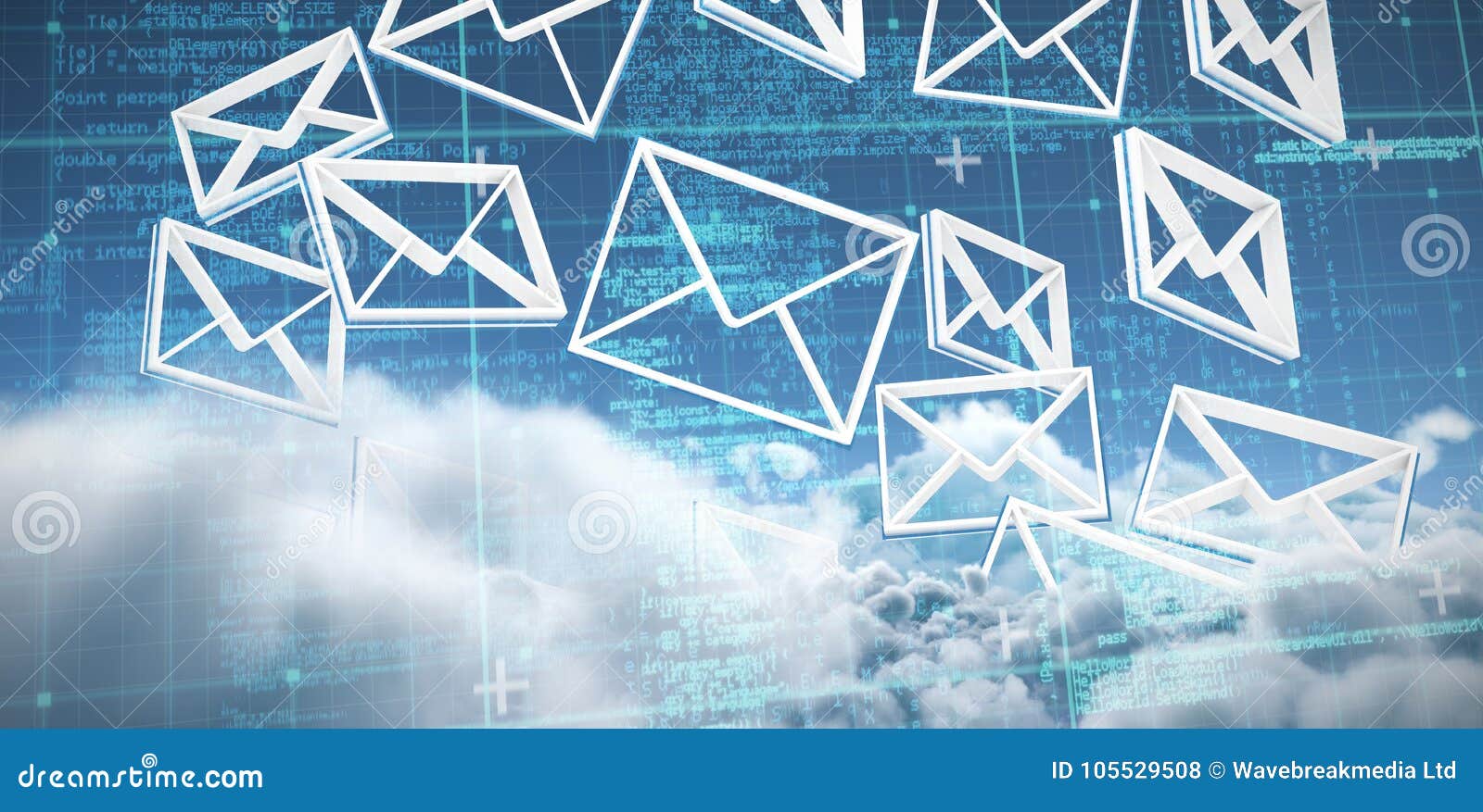 Composite Image of Blue and Grey Matrix and Codes Stock Illustration ...