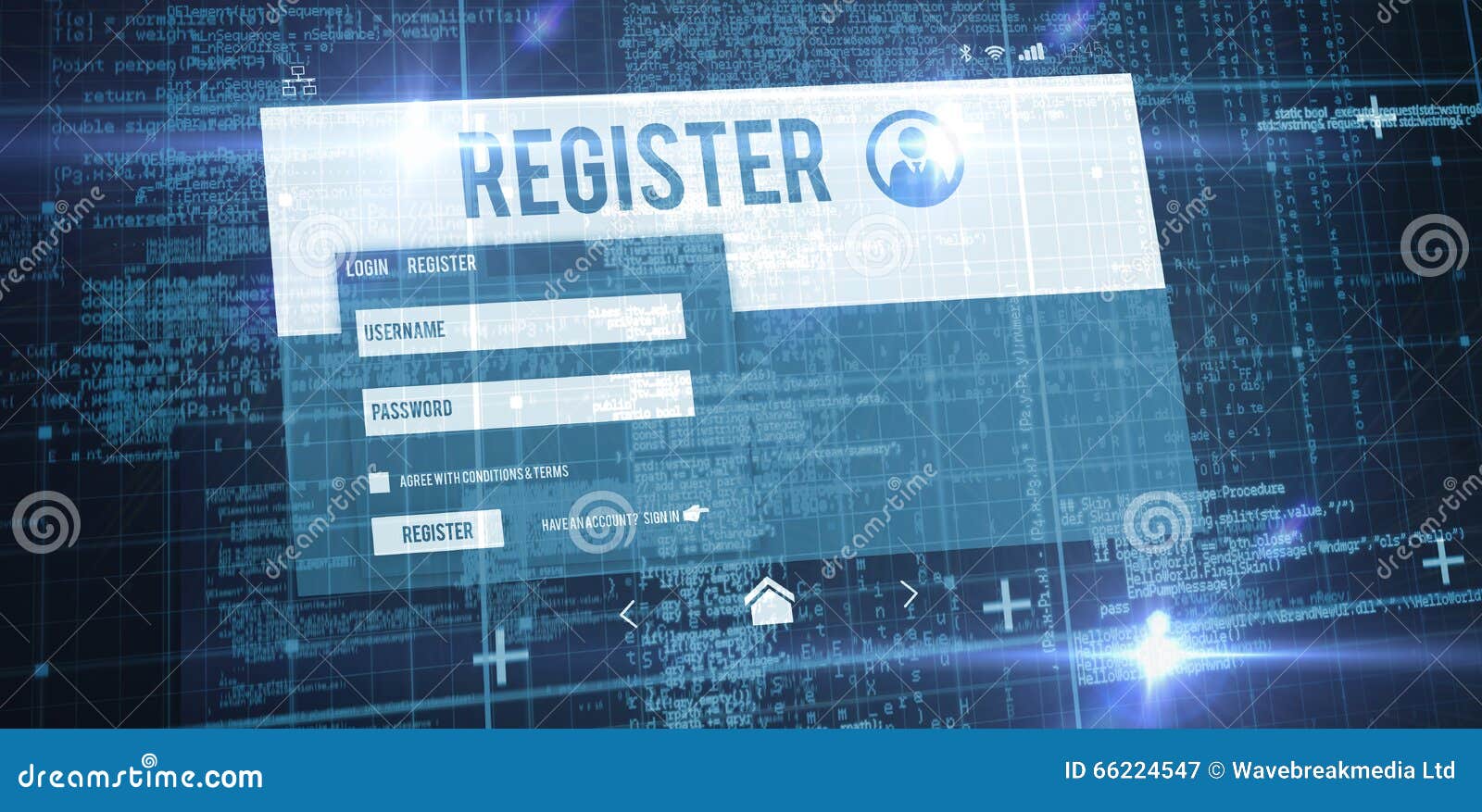 Composite Image of Blue Matrix and Codes Stock Illustration ...