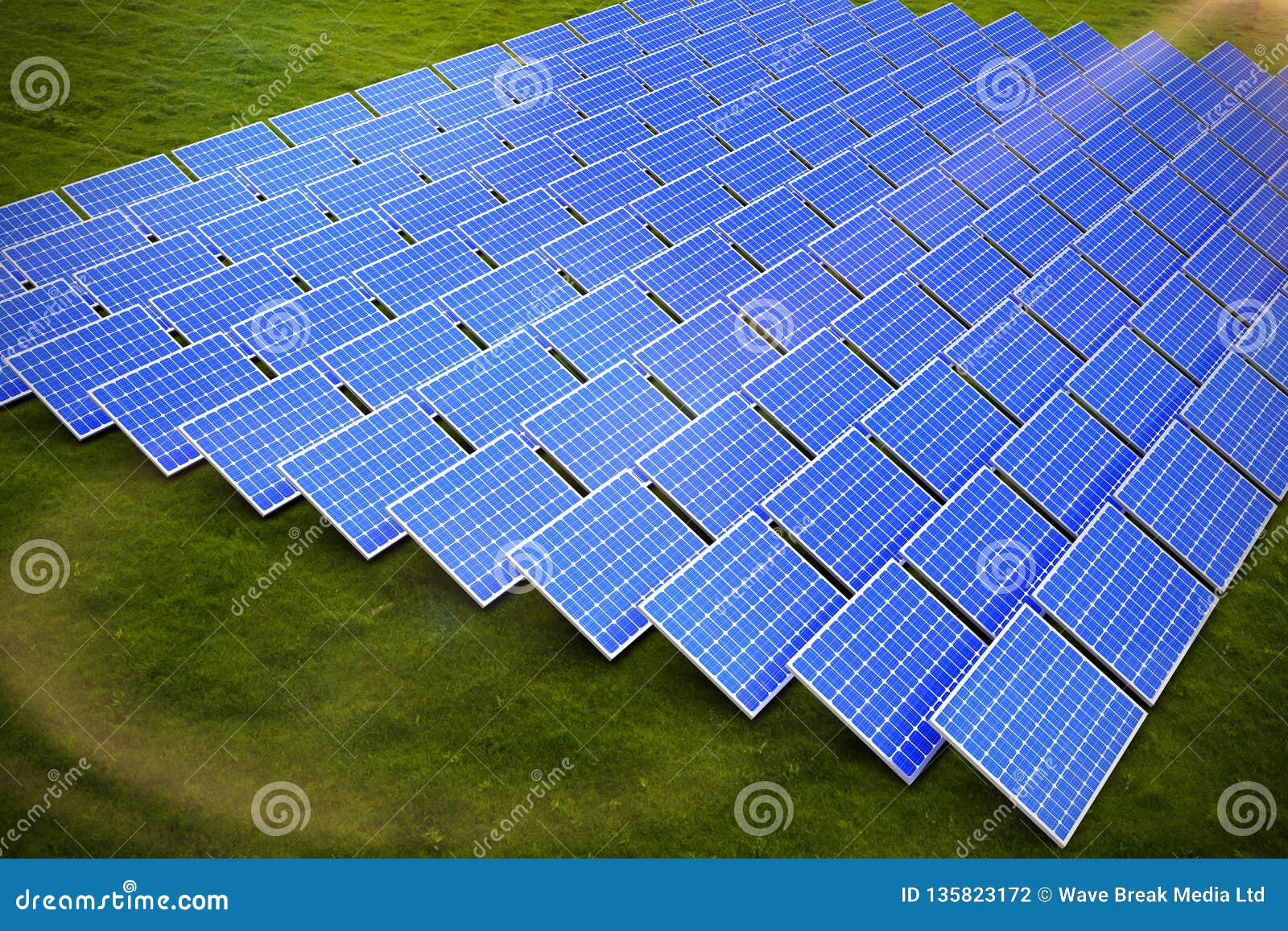 Composite Image of Blue Solar Panels Stock Photo - Image of pure ...