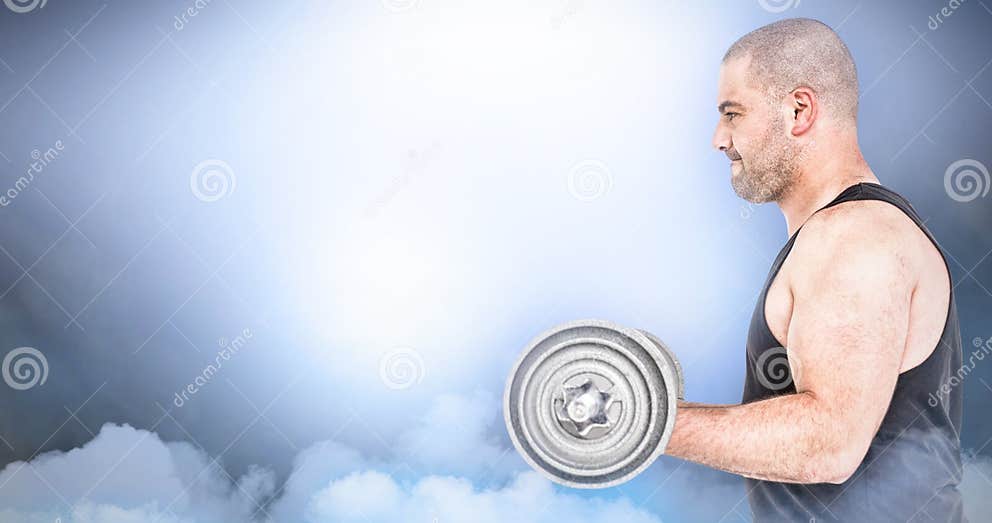 Composite Image of Bodybuilder Lifting Heavy Barbell Weights Stock ...