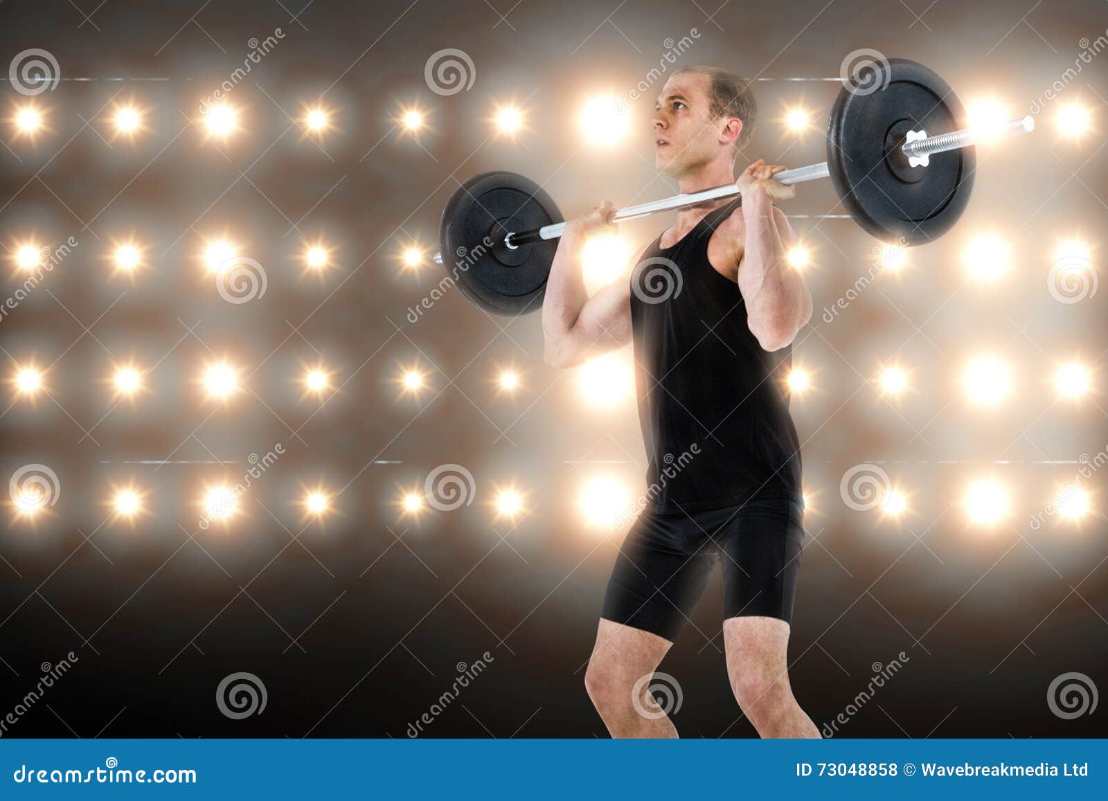 Composite Image of Bodybuilder Lifting Heavy Barbell Weights Stock ...