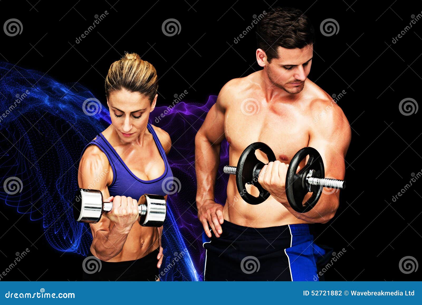 Composite Image of Bodybuilding Couple Stock Illustration ...