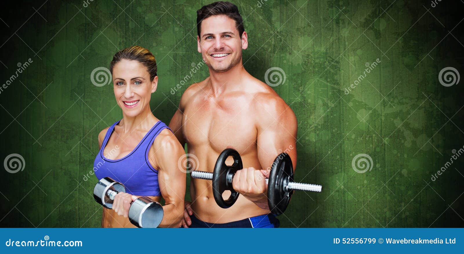 Composite Image of Bodybuilding Couple Stock Image - Image of muscle ...